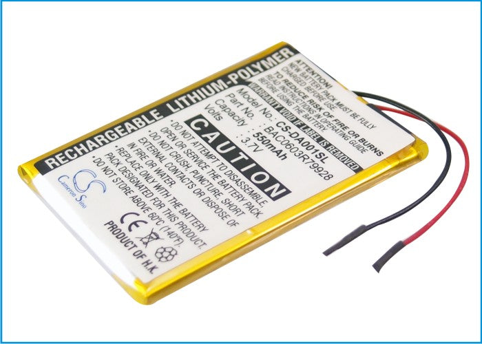 Battery for Creative DVP-FL0006 Zen X-Fi 16GB Zen X-Fi 32GB Zen X-Fi 4 ...